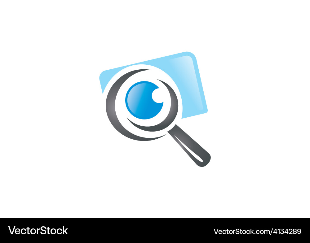 Photo finder search camera logo Royalty Free Vector Image