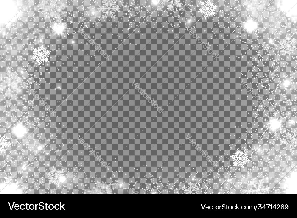 Realistic Snowfall Border Royalty Free Vector Image