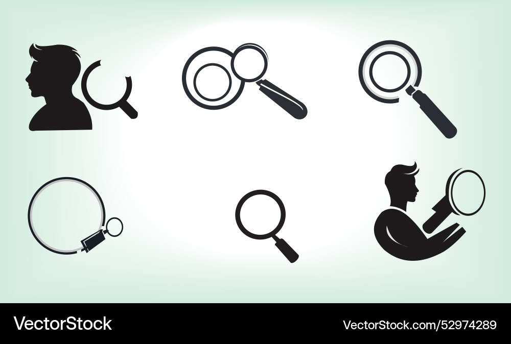 Search silhouette icon design Royalty Free Vector Image