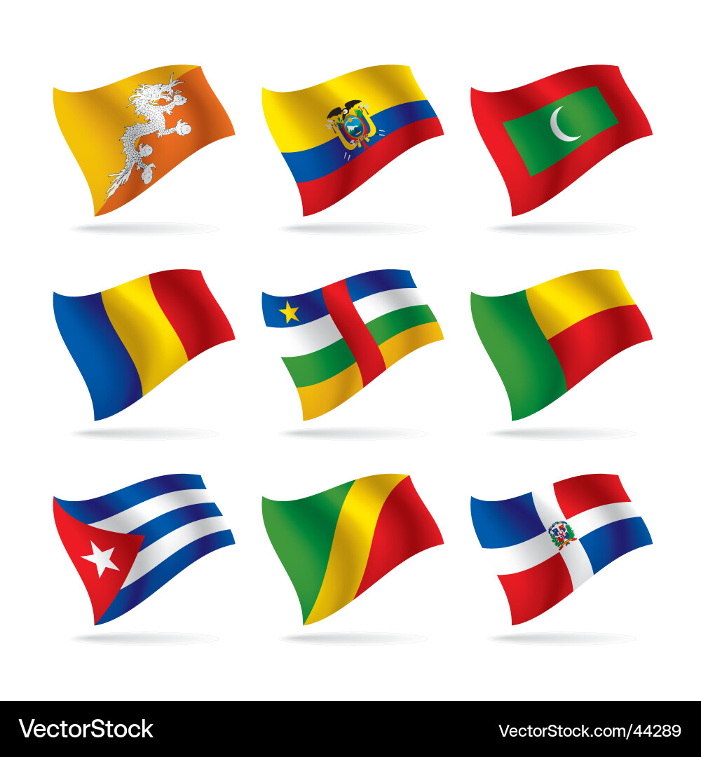 Set of world flags Royalty Free Vector Image - VectorStock