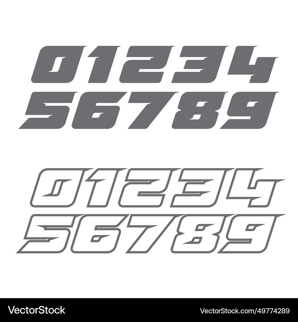 10 Motorsport Number Fonts Images Race Car Number Fonts Matte Black W/