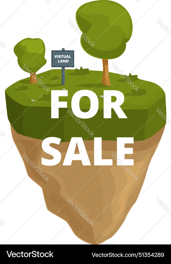 Virtual land for sale concept Royalty Free Vector Image