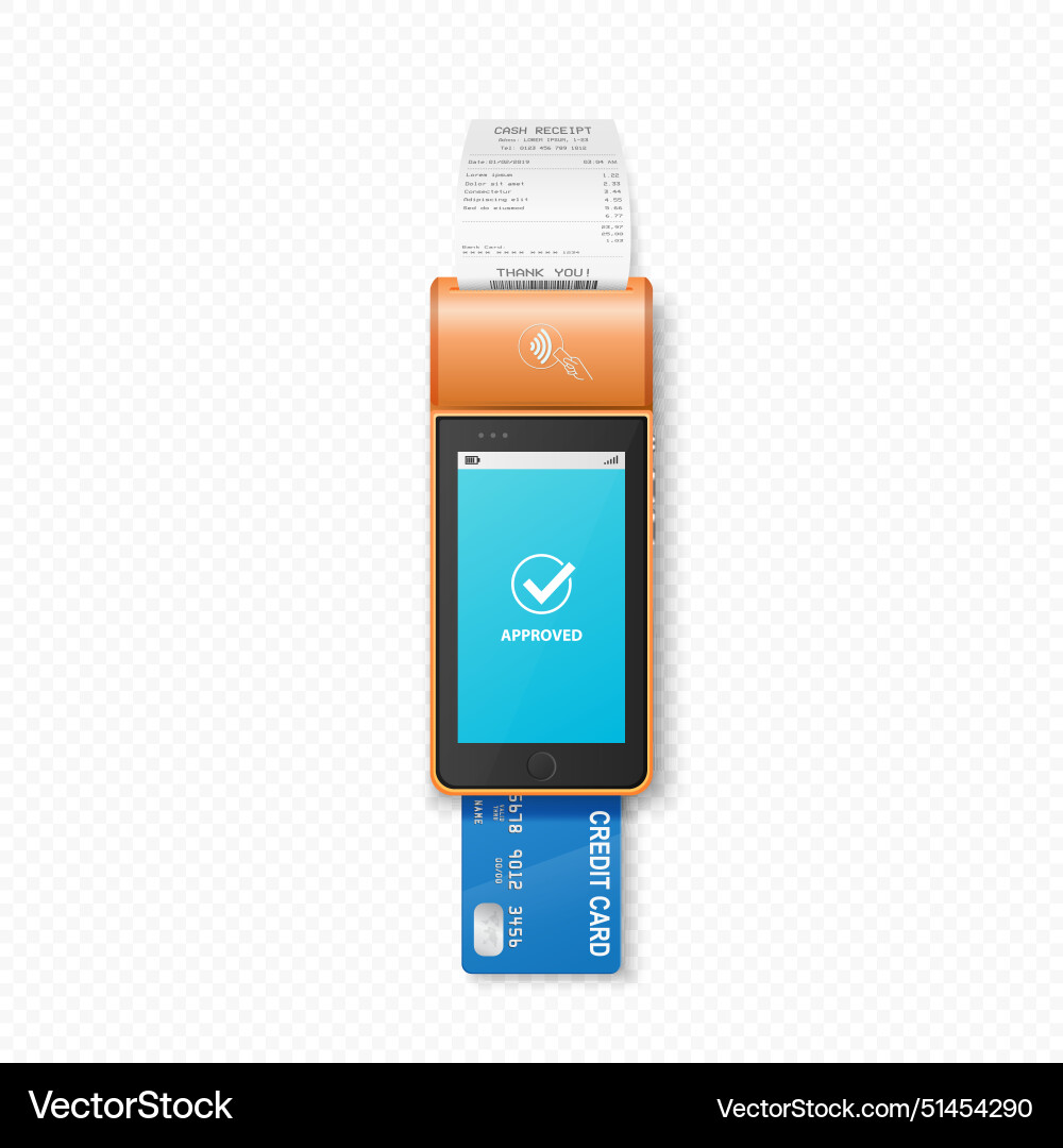 3d realistic nfc payment terminal with Royalty Free Vector