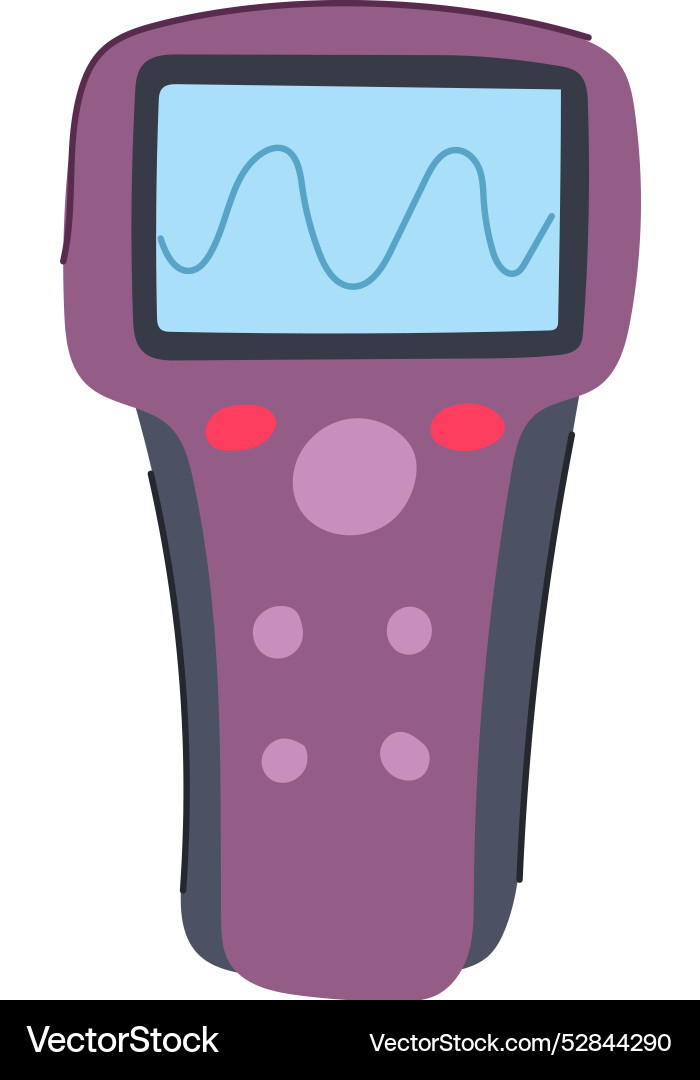 Amplitude oscillograph cartoon Royalty Free Vector Image