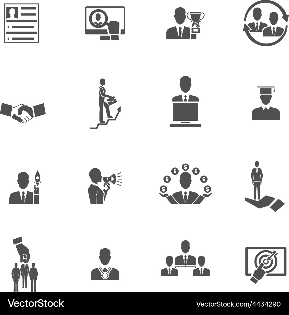 Career icons set Royalty Free Vector Image - VectorStock