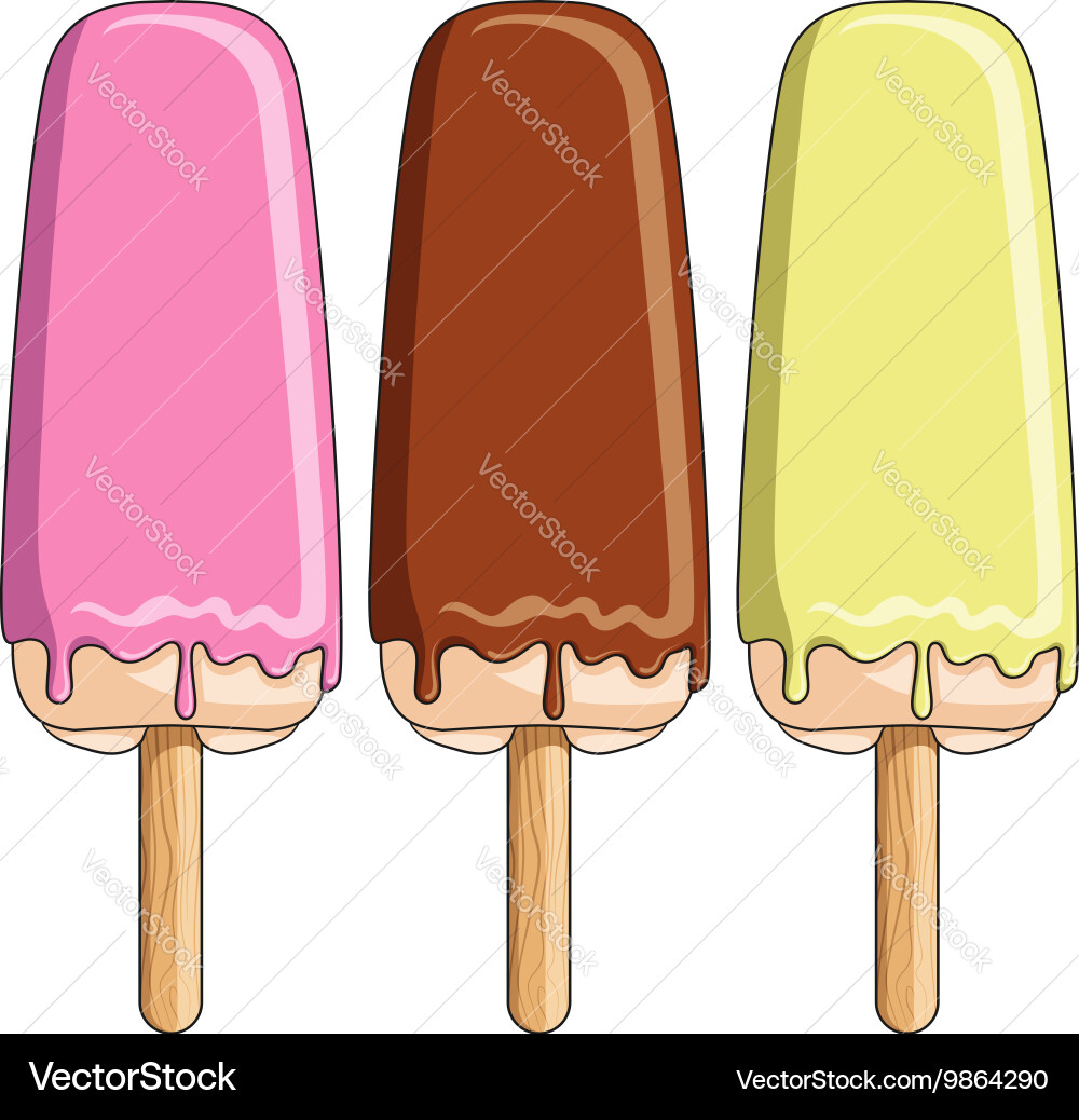 Colored ice cream lolly Royalty Free Vector Image