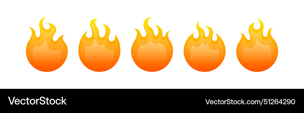 Fire flame cartoon style hot flaming ignition Vector Image