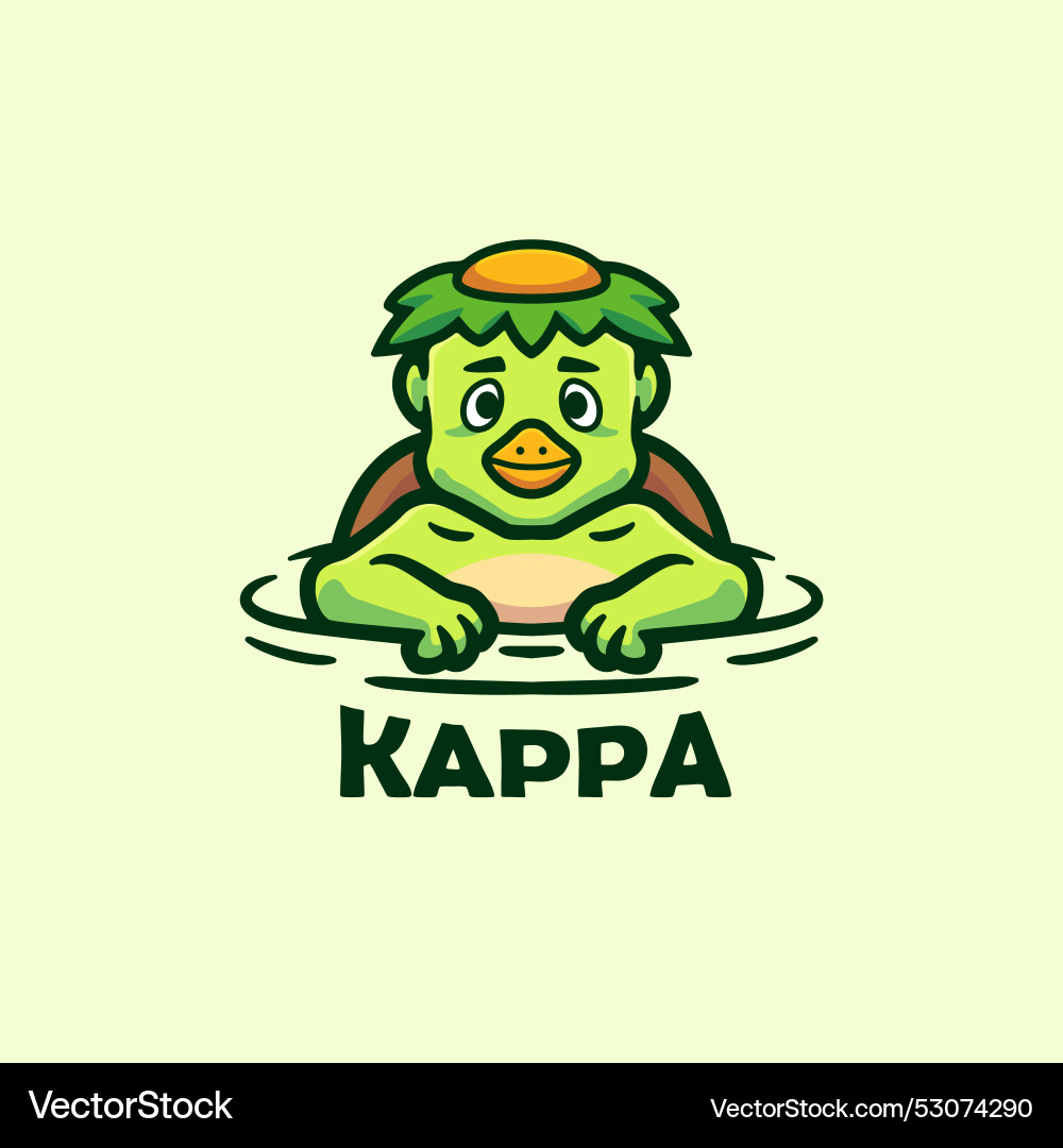Kappa-Symbol Maskottchen-Logo Lizenzfreies Vektorbild