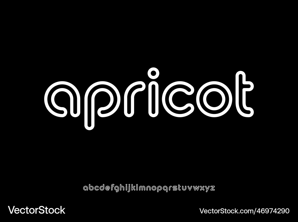 Modern playful outline display font Royalty Free Vector