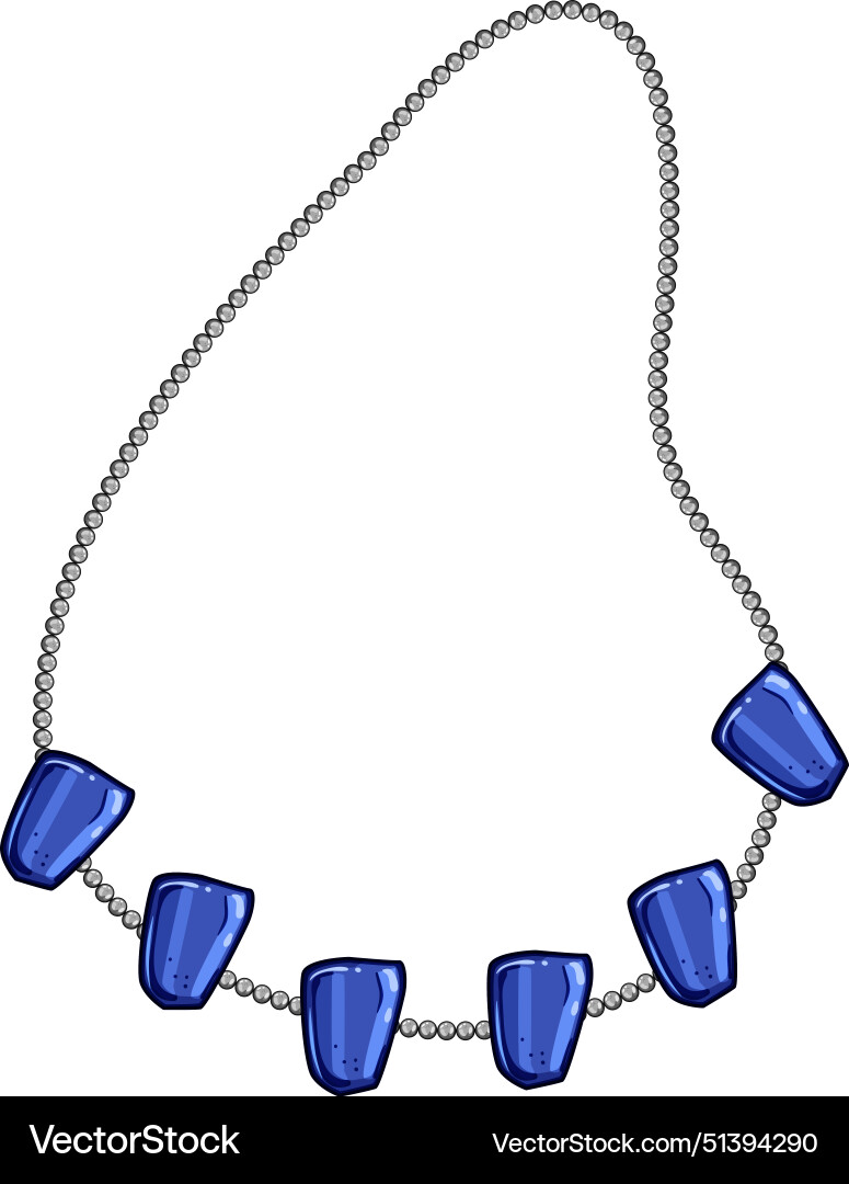 Party beads necklace cartoon Royalty Free Vector Image