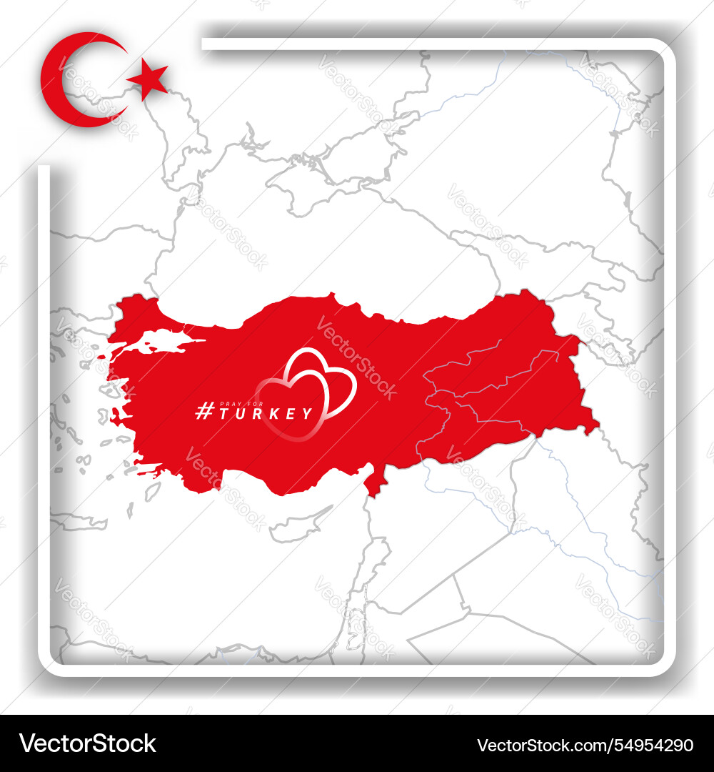 Pray for turkey with text asking prayer due Vector Image