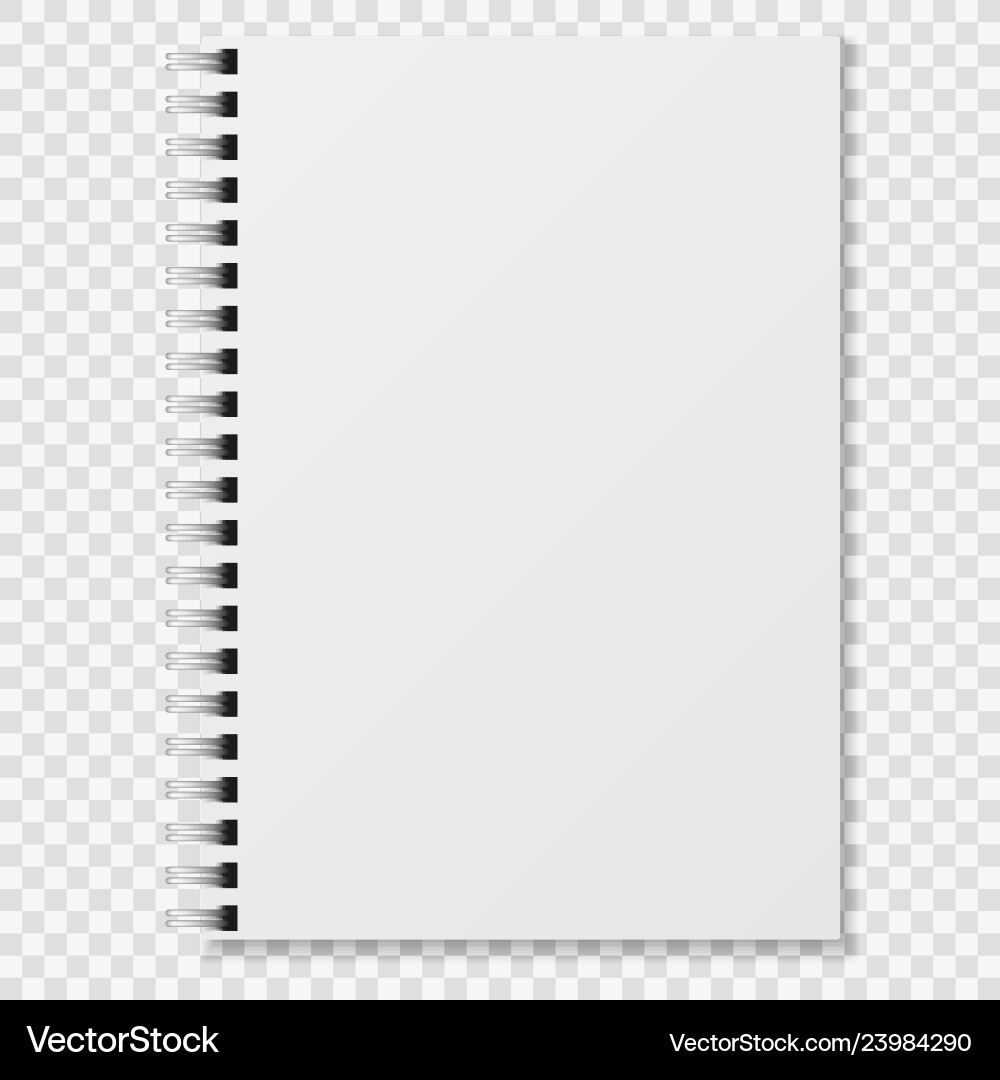 Realistic notebook blank closed spiral binder Vector Image