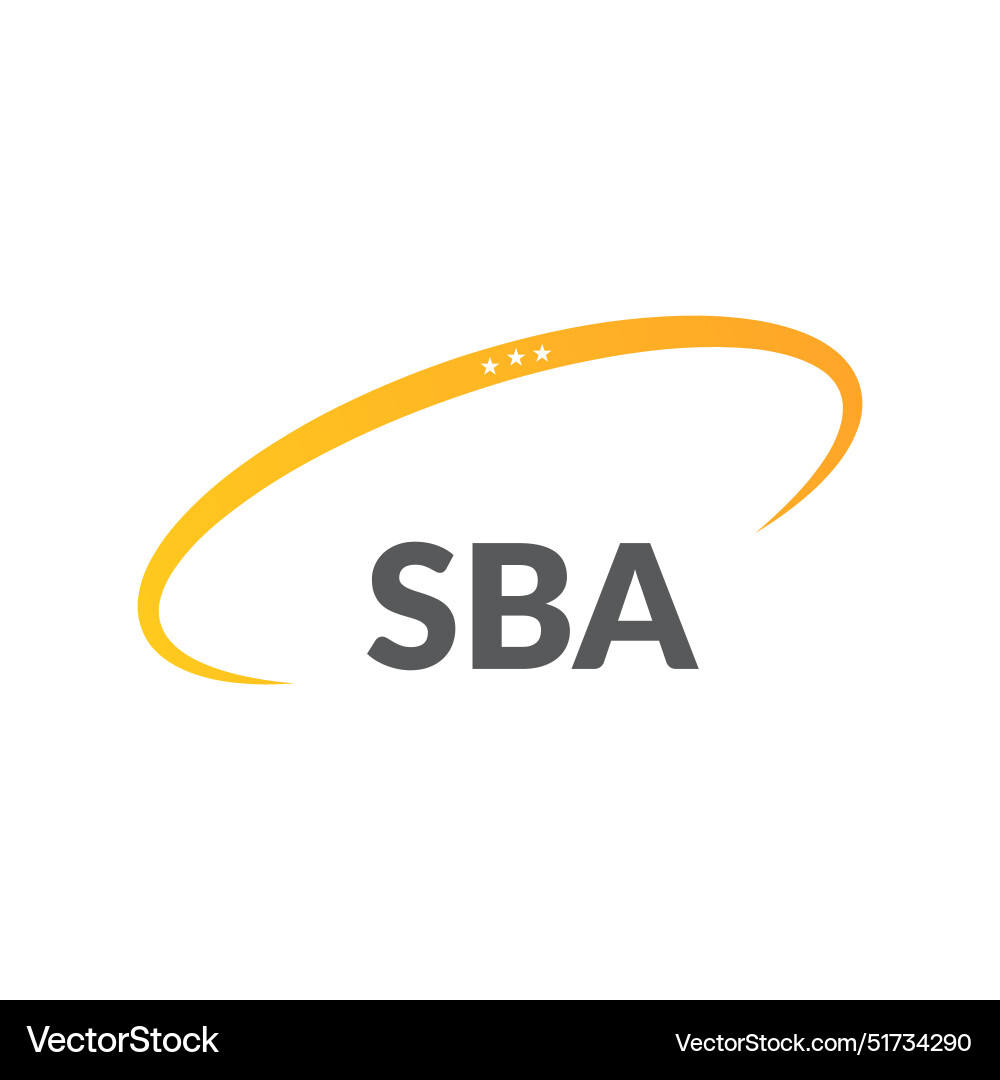 Sba letter logo design on white background Vector Image