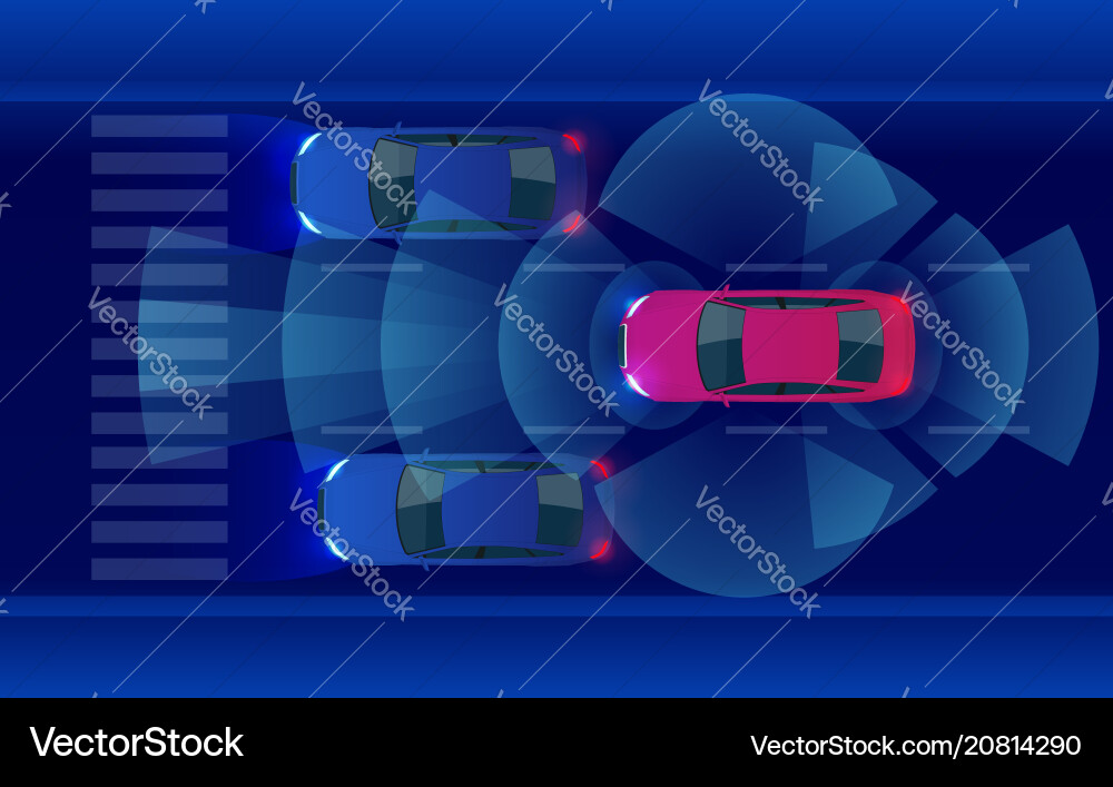 Smart car hud autonomous self-driving mode Vector Image