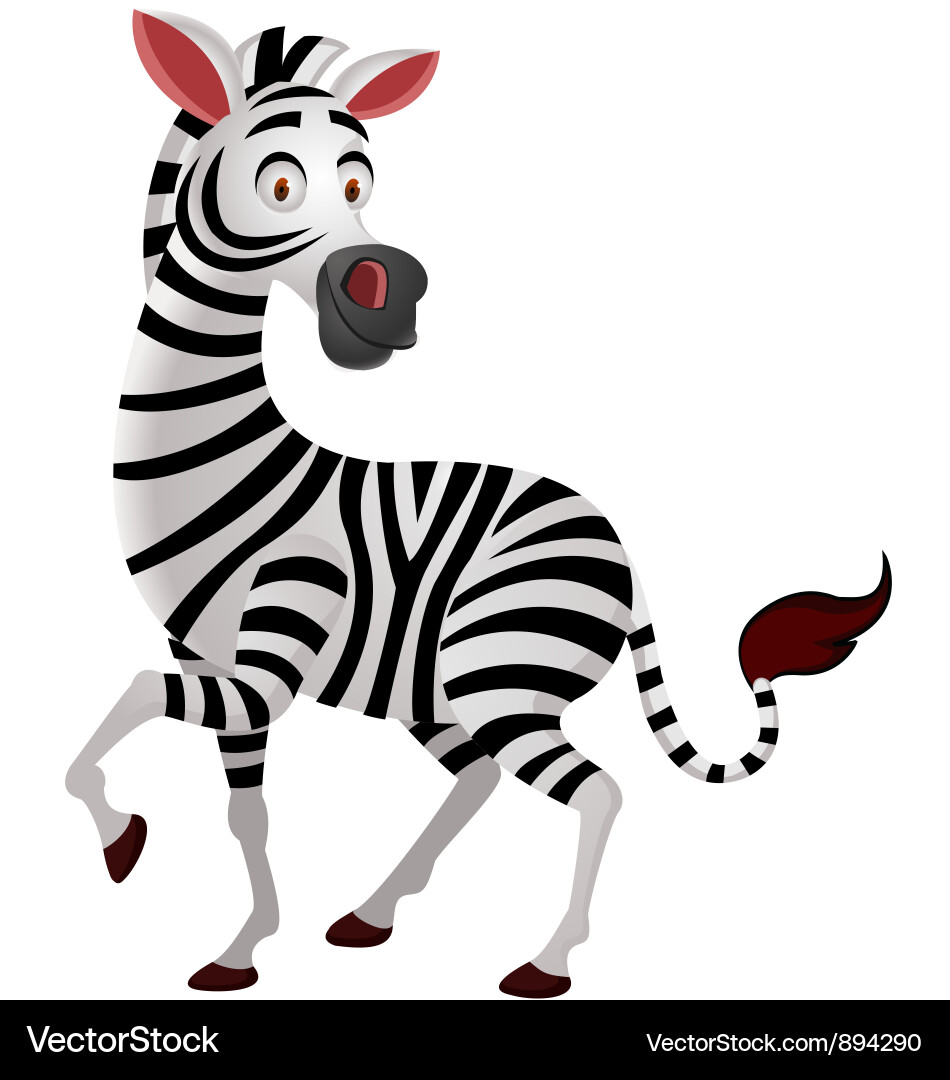 Zebra cartoon isolated Royalty Free Vector Image