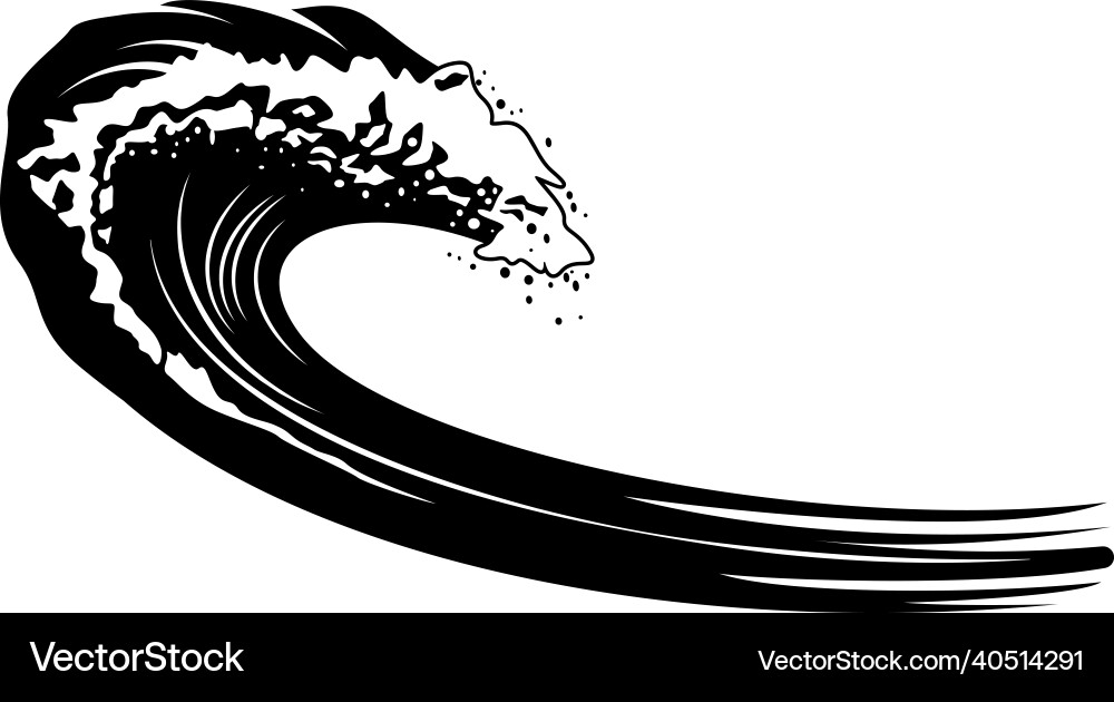 Curvy wave engraving composition Royalty Free Vector Image