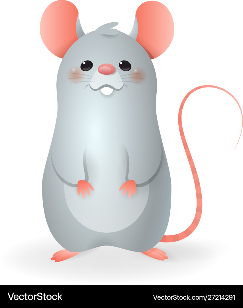 Cute little rat - cartoon styl Royalty Free Vector Image