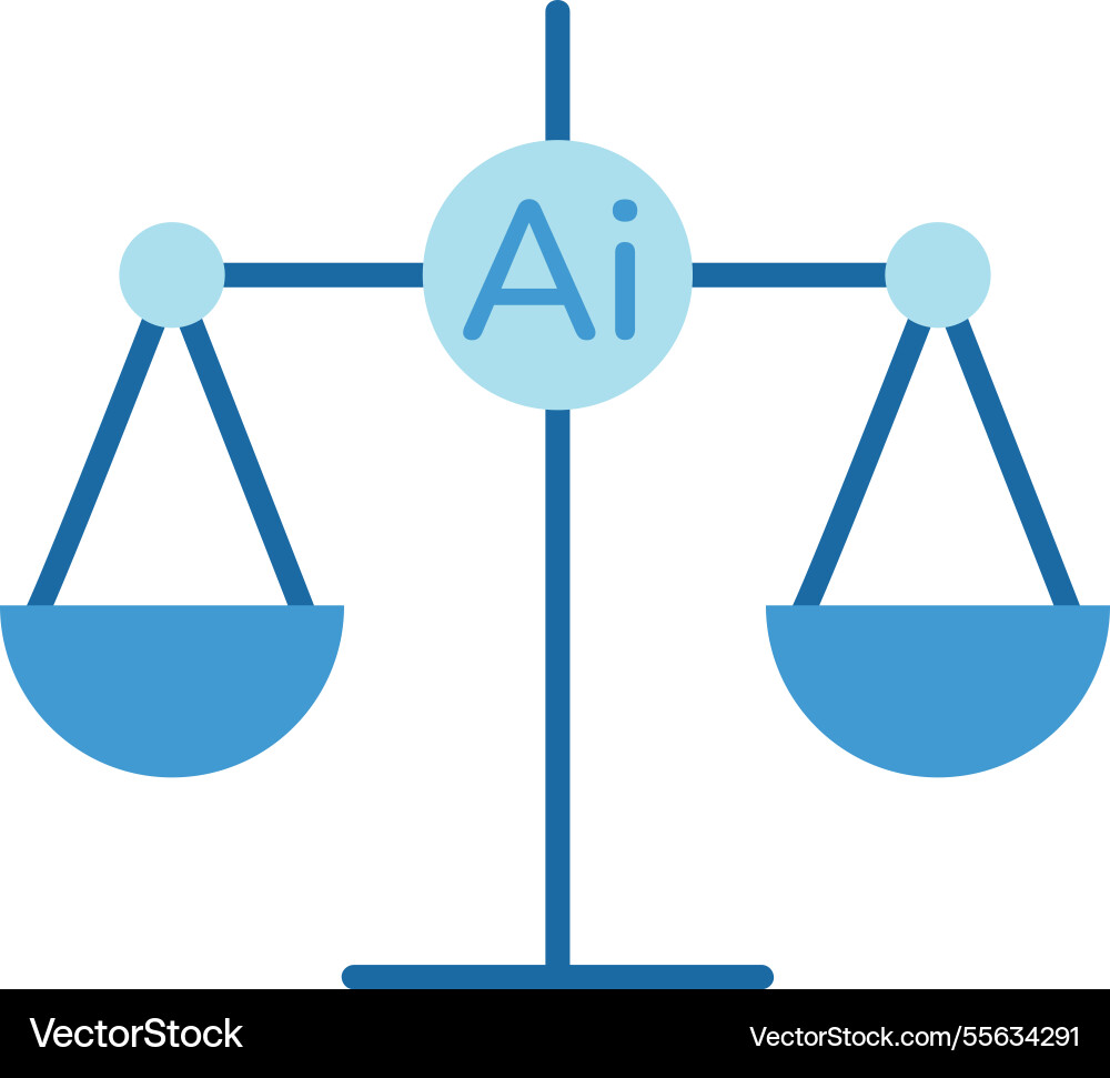 Generative ai ethics legal balance Royalty Free Vector Image