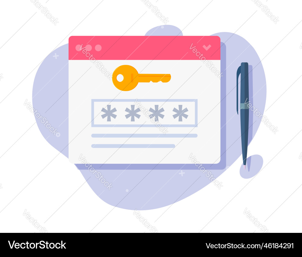 Key cyber web digital service icon flat cartoon Vector Image