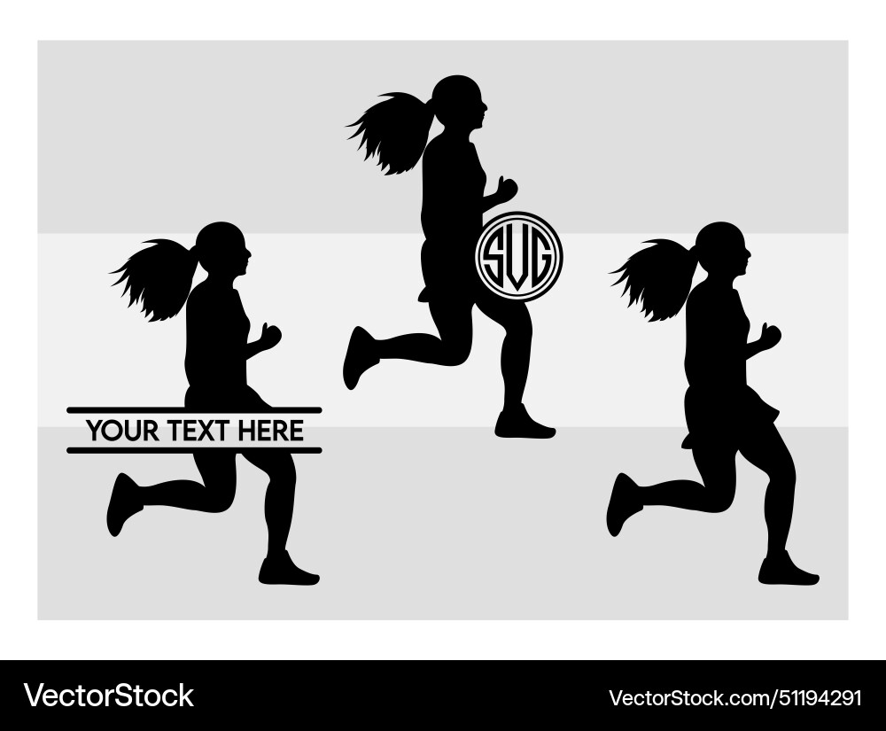 Running svg silhouette run runner monogram Vector Image
