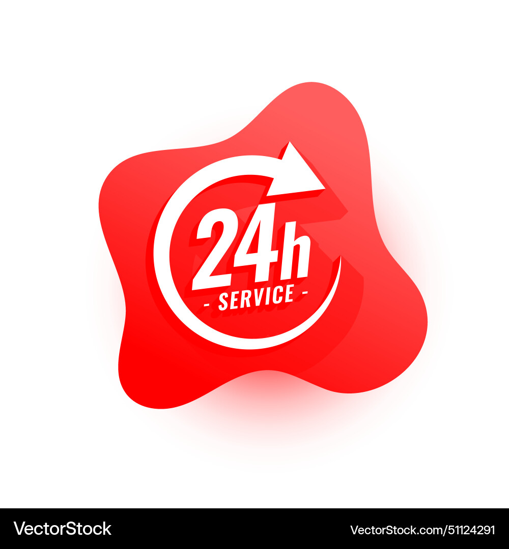 Stylish 24 hours a day open service background Vector Image