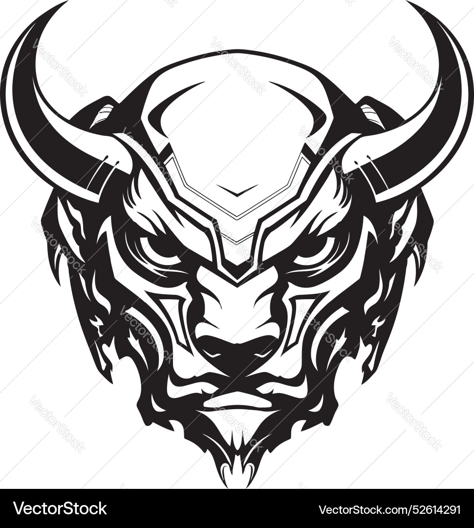 Unstoppable bull a bold black and white icon Vector Image