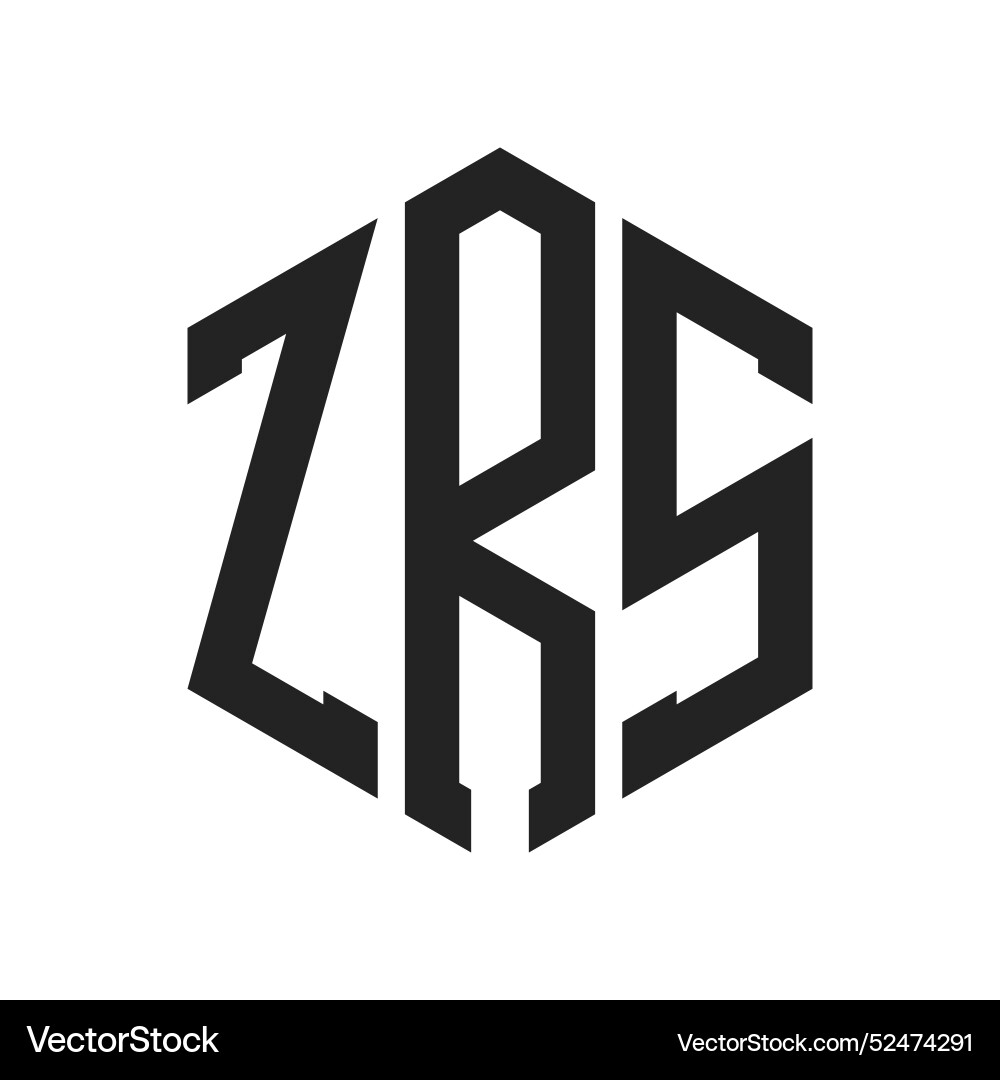 Zrs logo design initial letter monogram Royalty Free Vector