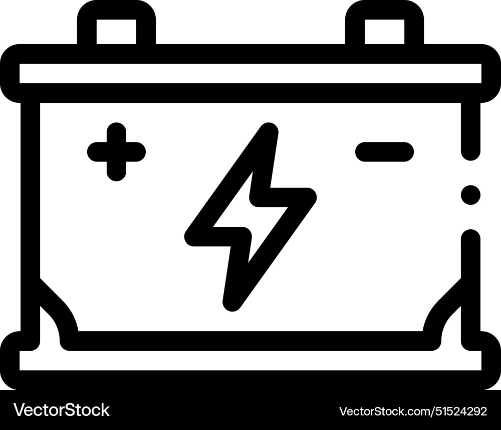 Battery icon thin linear style design isolated Vector Image