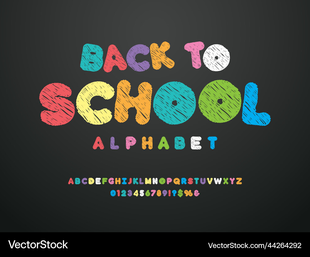 Chalk board font Royalty Free Vector Image - VectorStock