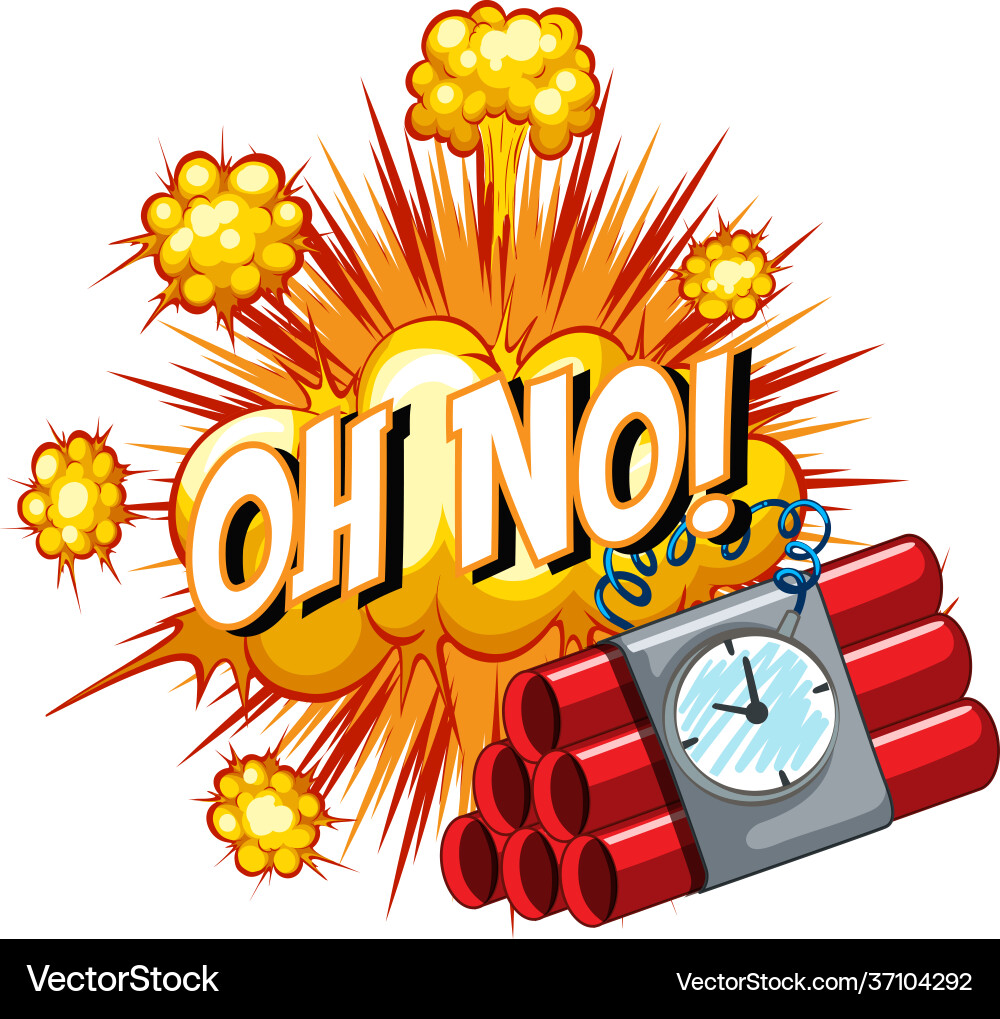 Comic speech bubble with oh no text Royalty Free Vector