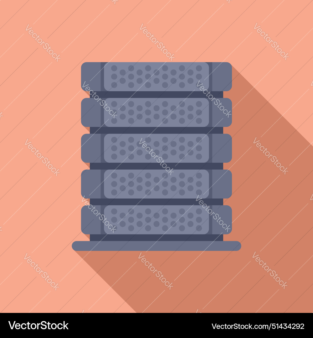 Flat design of a server rack Royalty Free Vector Image
