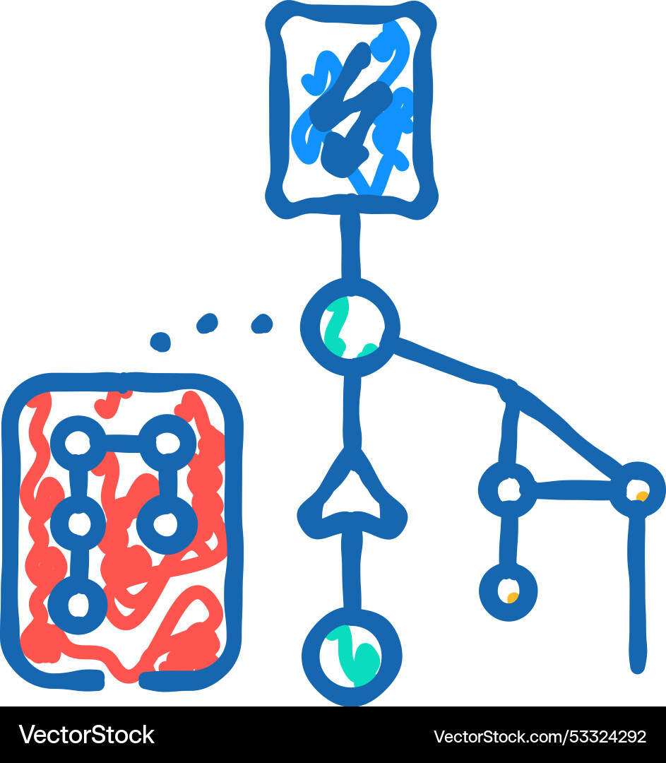 Grid connectivity electric icon doodle Royalty Free Vector