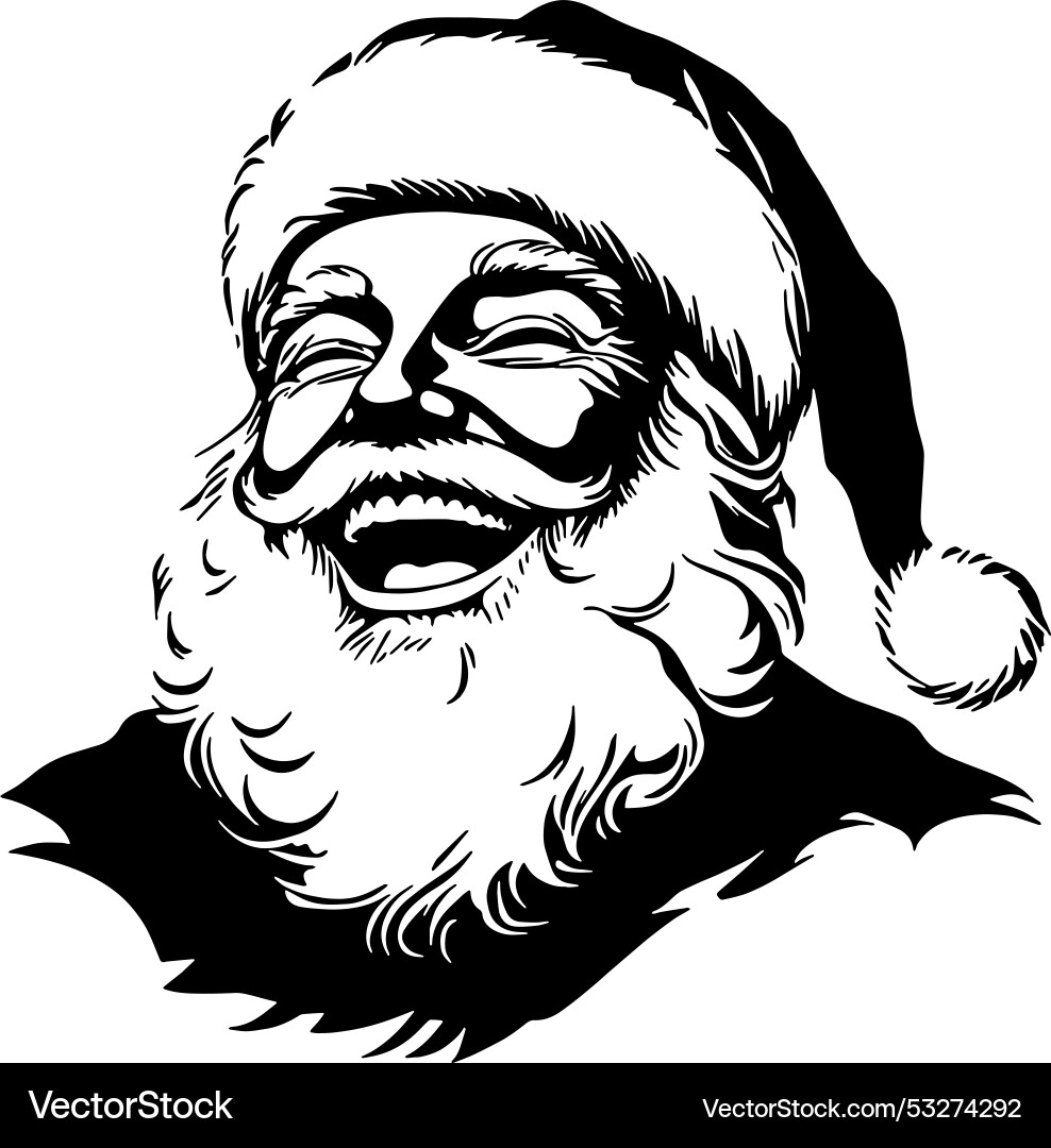 Laughing santa claus portrait Royalty Free Vector Image