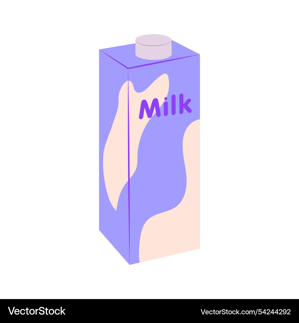 Milk in package flat design dairy beverage Vector Image