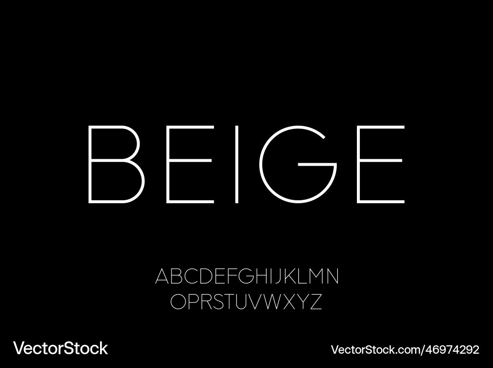 Modern Minimalist Font Royalty Free Vector Image