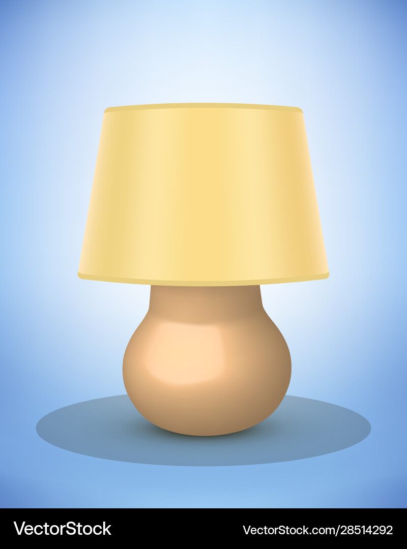 Table lamp on blue background Royalty Free Vector Image