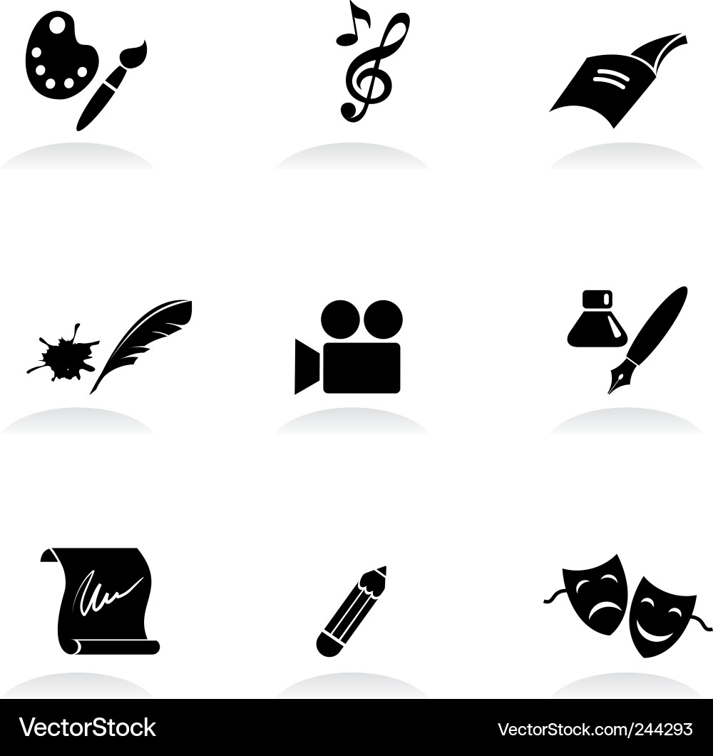Arts icons Royalty Free Vector Image - VectorStock