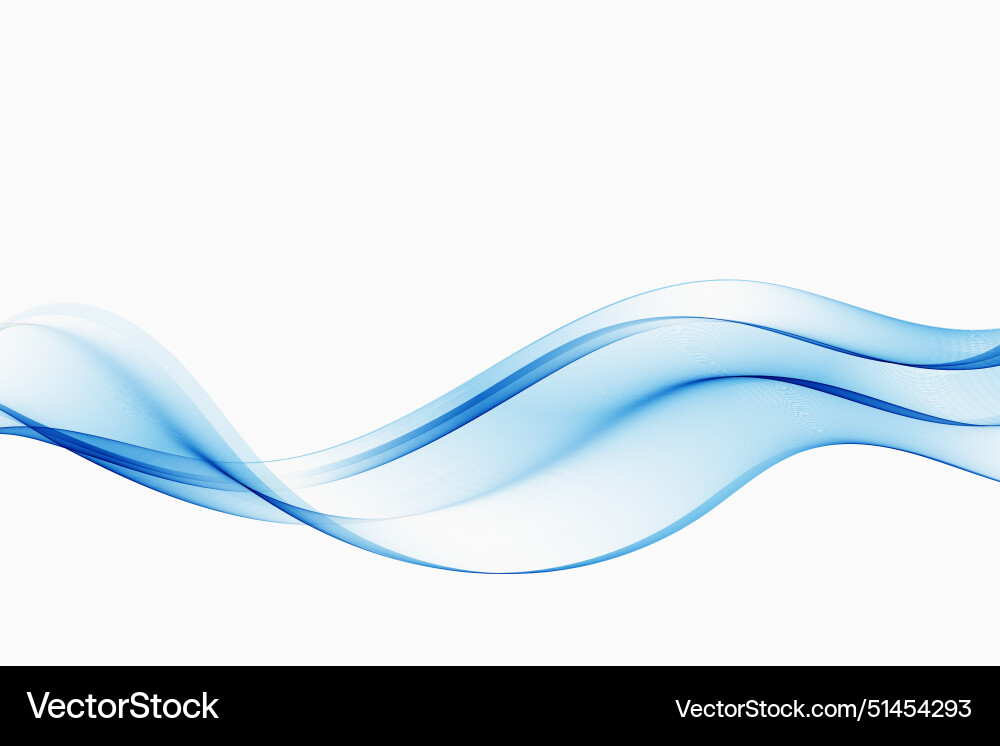 Blue line wavy flowtransparent wave Royalty Free Vector