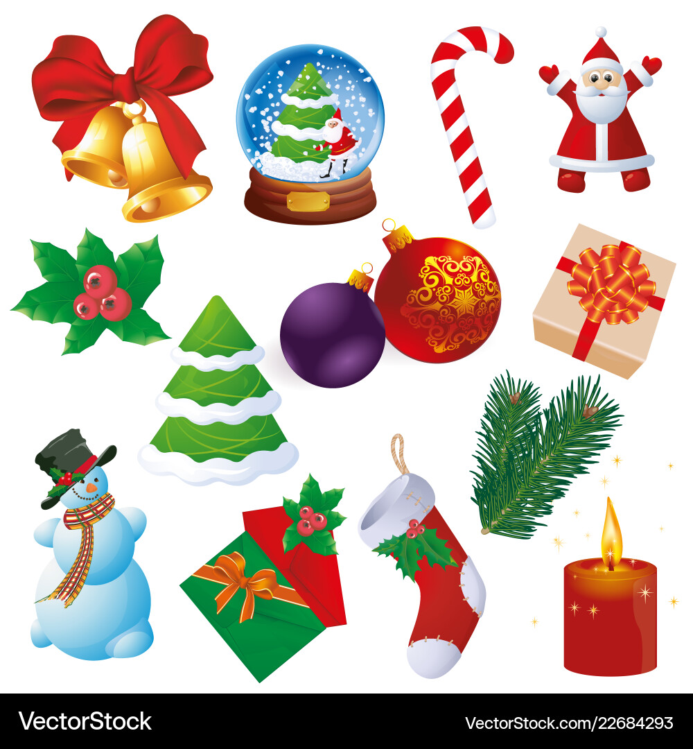 Christmas element set Royalty Free Vector Image