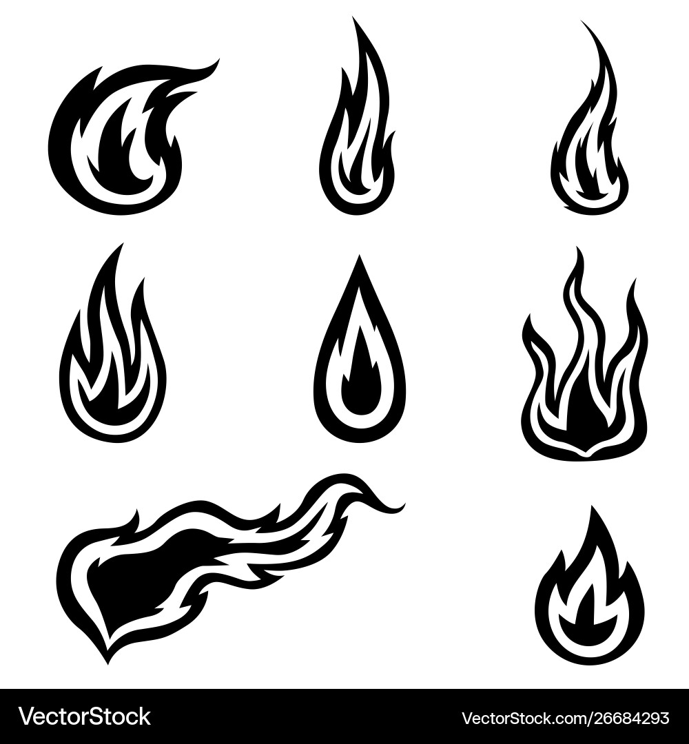Fires icon set Royalty Free Vector Image - VectorStock