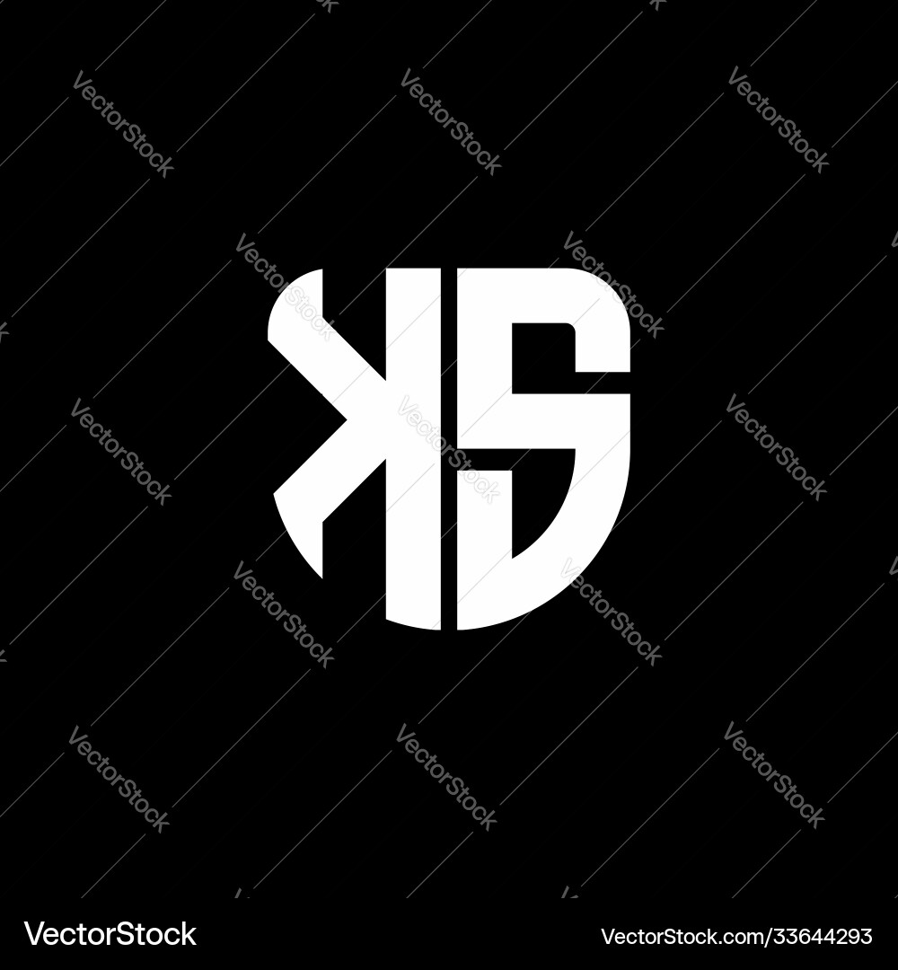 Ks logo monogram with circular shape shield Vector Image