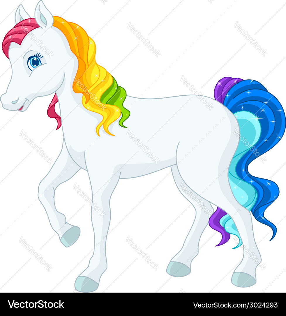 Rainbow horse Royalty Free Vector Image - VectorStock