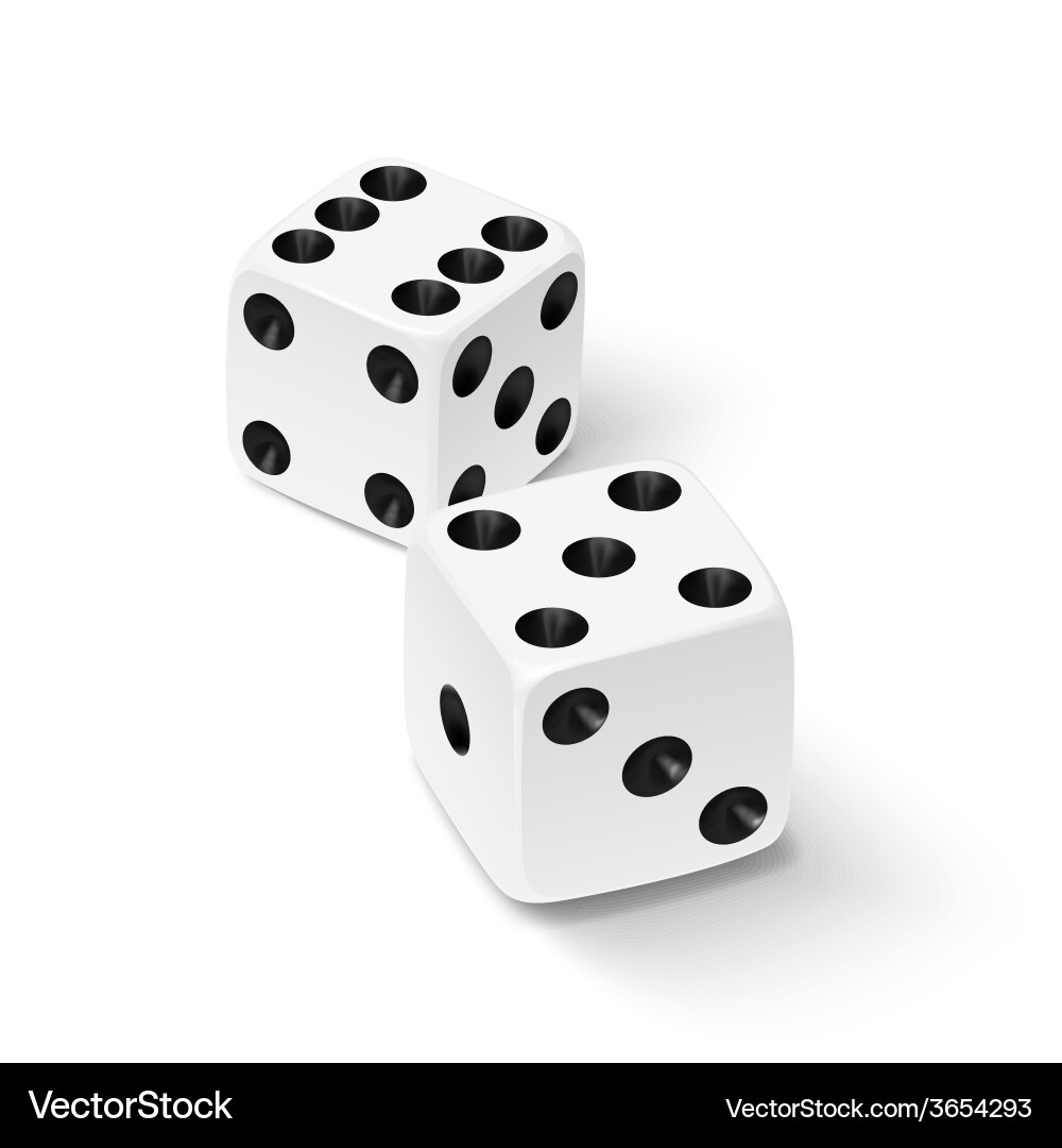 Realistic white dice icon Royalty Free Vector Image
