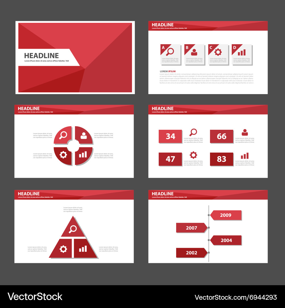 Red polygon presentation templates infographic Vector Image