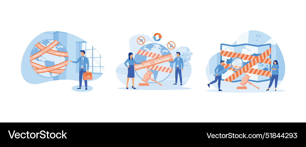 World economic sanctions forcing countries Vector Image