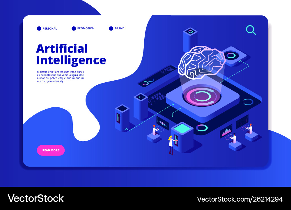 Artificial intelligence concept ai smart Vector Image