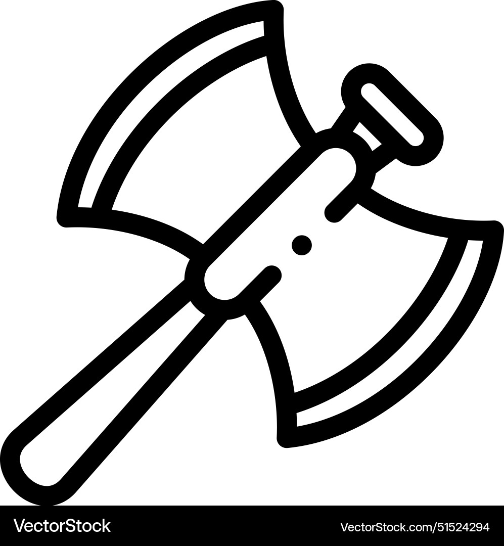 Battle axe icon thin linear style design isolated Vector Image