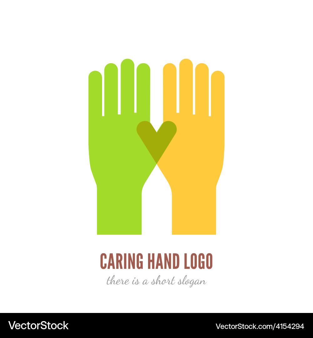 Caring hand logo Royalty Free Vector Image - VectorStock