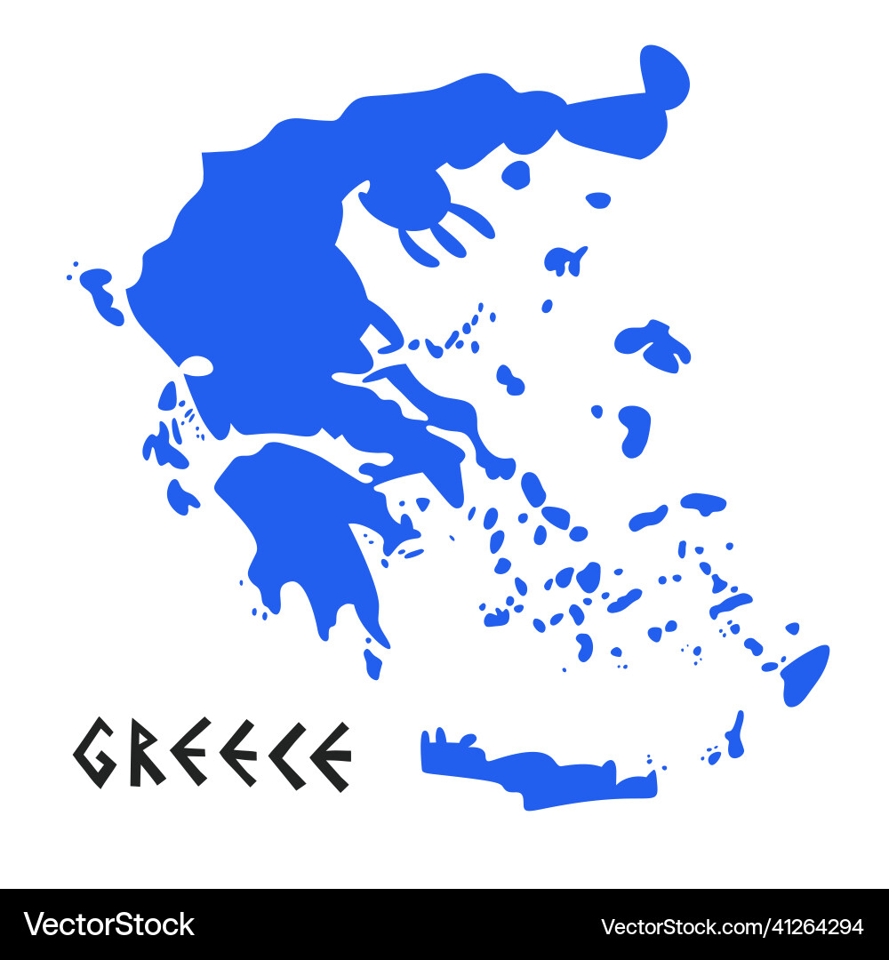 Hand drawn stylized map of greece travel Vector Image