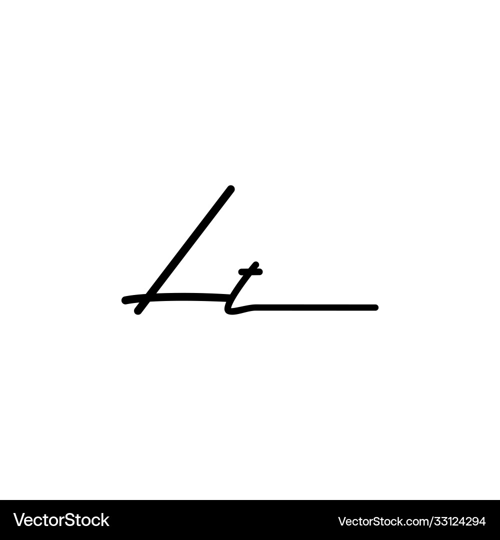 Letter lt signature logo template Royalty Free Vector Image